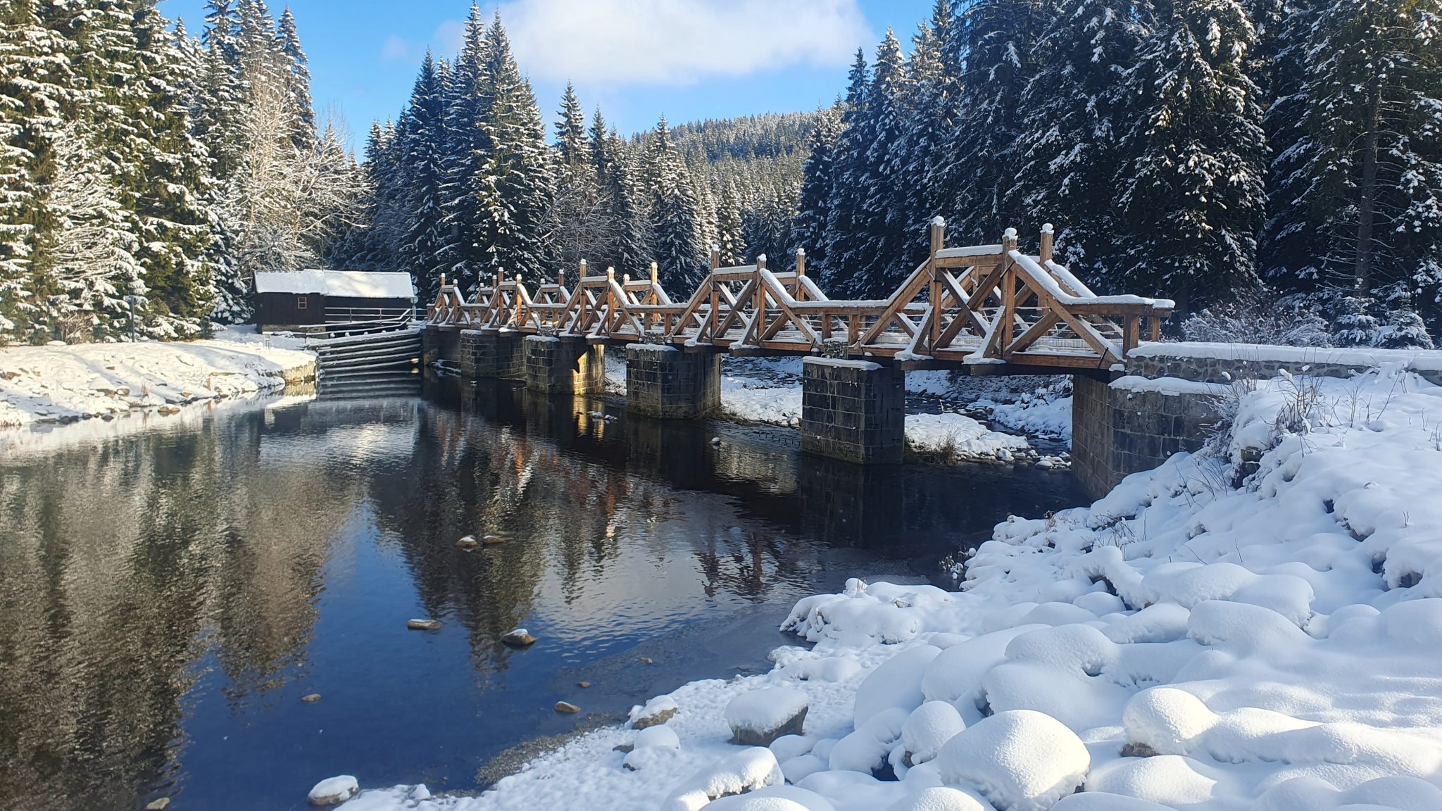 Most Rechle přes řeku Vydru, Modrava | Stavba roku Plzeňského kraje
